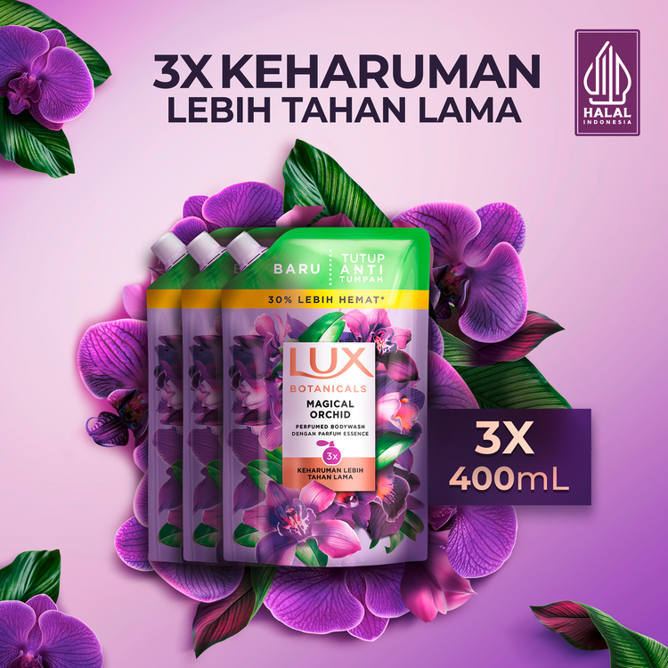 Jual Lux Botanicals Sabun Mandi Cair Magical Orchid 400 mL x3 | Shopee Indonesia