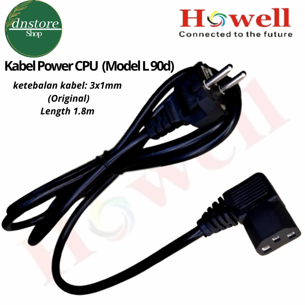 Jual Kabel Power Cord PC / CPU 1,8m (Model L 90d) Howell | Shopee Indonesia