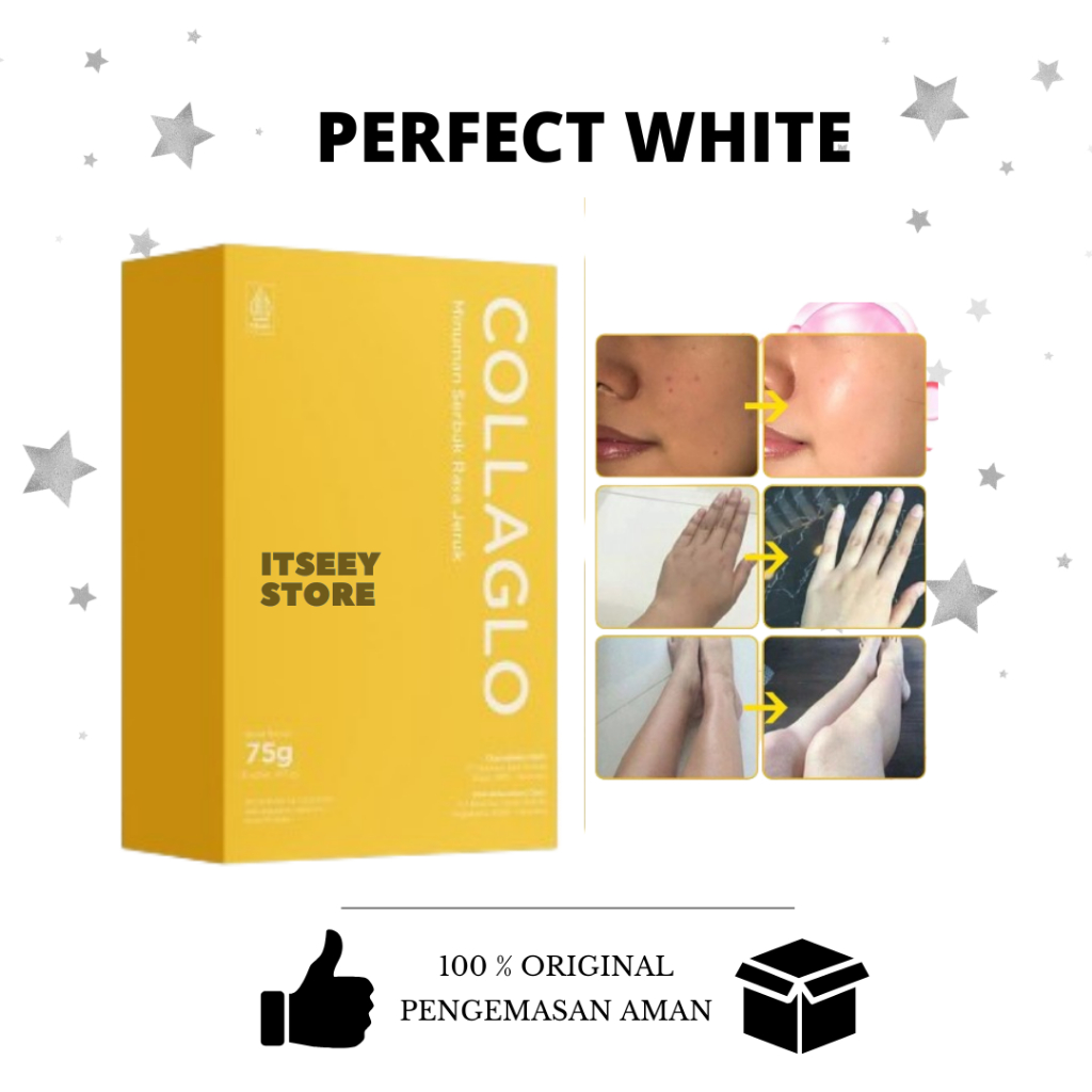 Jual PERFECT WHITE Collaglo Collagen Drink Pencerah Kulit Mengandung Kolagen (1 Box isi 5 Sachet ...