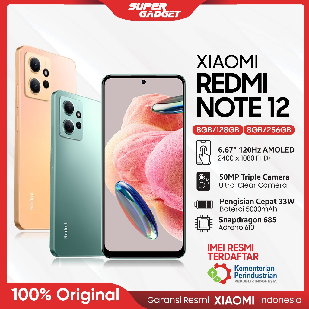 Jual Xiaomi Redmi Note 12 8/128 8/256 GB RAM 8 128 256 GB 8GB 128GB ...