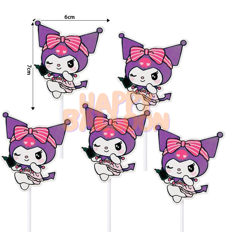 Jual Banner dan Cake Topper Happy Birthday Tema Kuromi | Shopee Indonesia