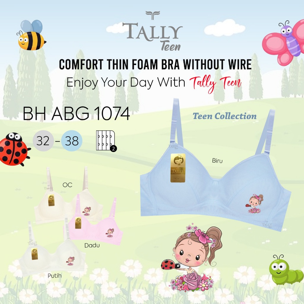 Jual Bra Remaja TALLY 1074, 1081, 1093, 1095, 1099 Size 32-38 Cup A ...