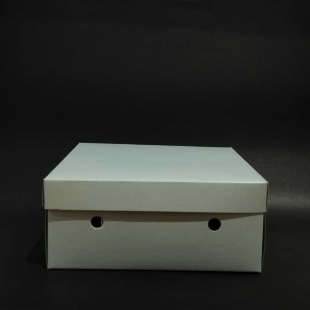 Jual kotak nasi berkat putih polos /kotak bungkus makanan 18x18/16x16 ...