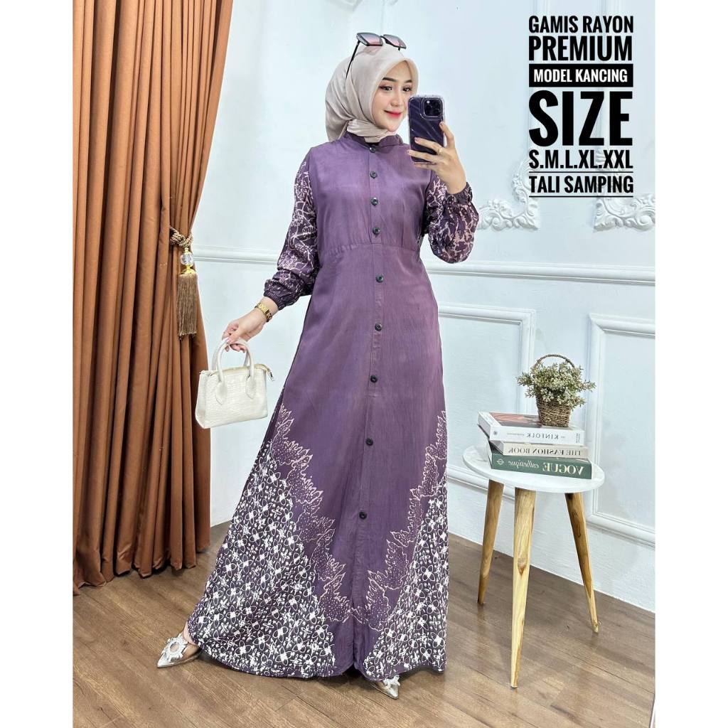 Jual Batik Usman - Gamis Twill Rayon Premium Model Kancing Terbaru Jumbo Syari Kekinian Batik ...