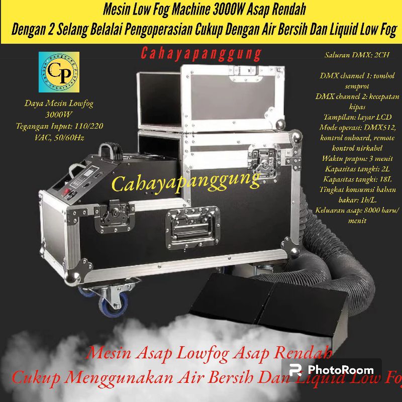 Jual Mesin Asap 3000W Asap Rendah Lowfog Machine 3000W 2 Selang Belalai ...