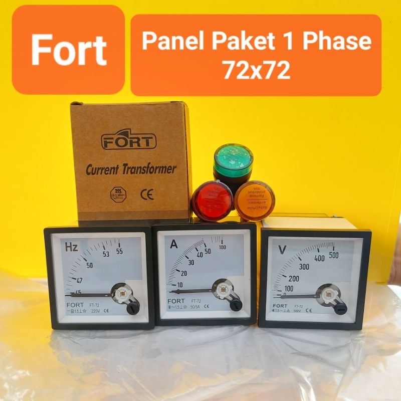 Jual Paket Panel 1 Phase / Volt / Hz / Ampere 50A / CT 50A / Pilot Lamp ...