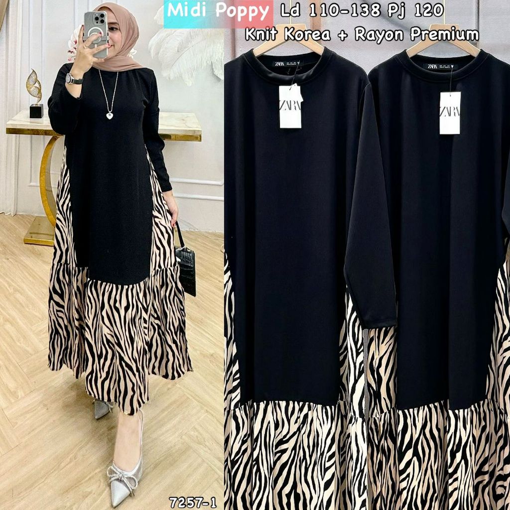 Jual MIDI POPPY (LABEL ZA*A) | Shopee Indonesia