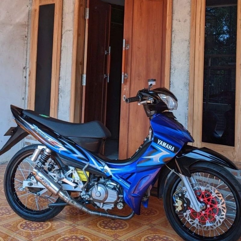 Jual STRIPING LIS STICKER YAMAHA JUPITER Z 2006 BIRU HITAM STIKER ...