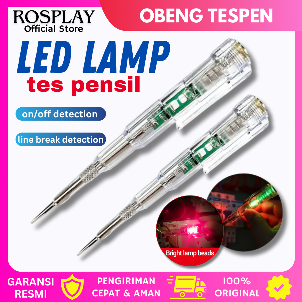 Jual Obeng Tespen Minus Test Listrik / Tes Pen Lampu LED Merah Hijau ...
