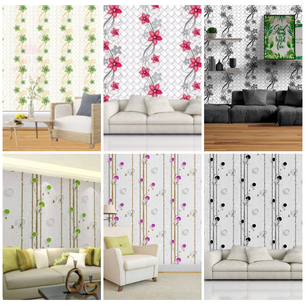 Jual WALLPAPER STIKER DINDING MOTIF BUNGA RANTAI PREMIUM PVC WALLSTIKER ...
