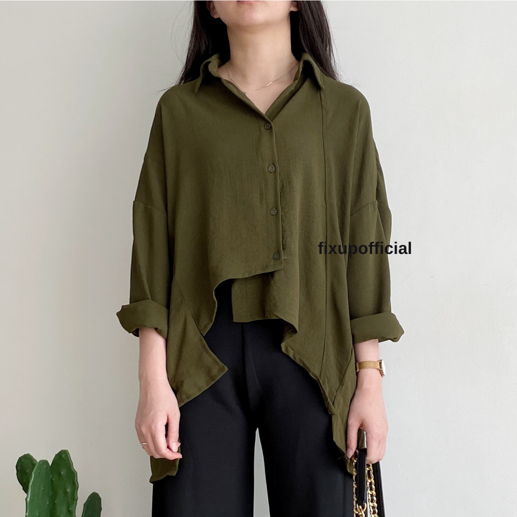 Jual FIXUP | Sila Shirt - Atasan Wanita Lengan Panjang- Kemeja Wanita - Atasan Korea Style ...