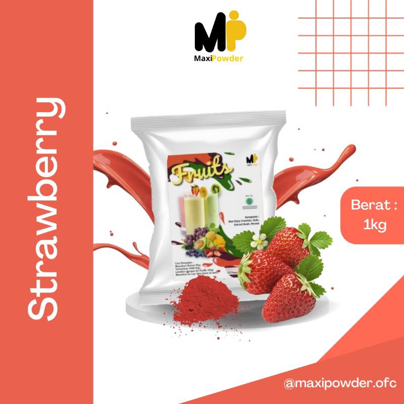 Jual Bubuk Minuman Rasa Strawberry 1Kg / Minuman Kekinian Strawberry ...