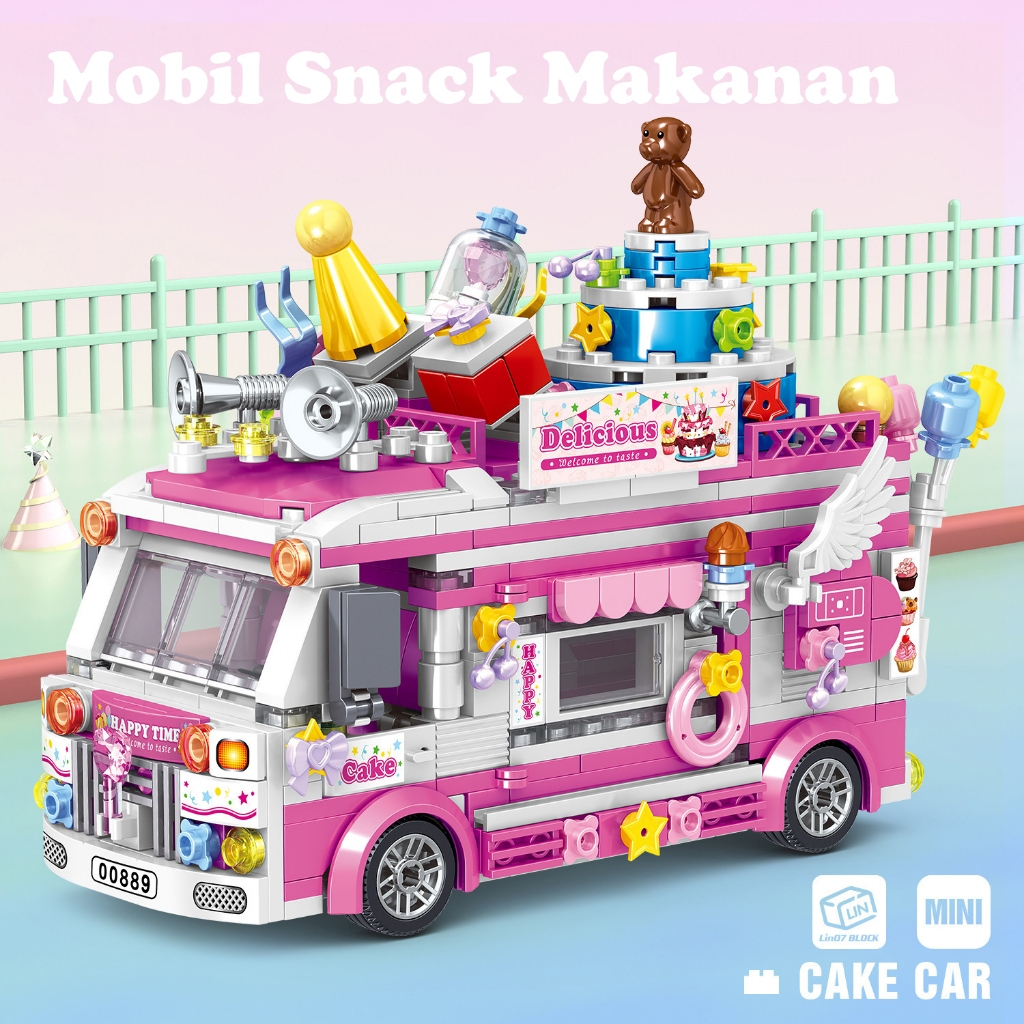 Jual Lego Mobil Makanan Food Truck Merakit lego Makanan DIY Mobil ...