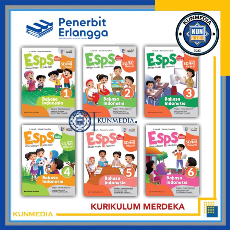 Jual ORIGINAL BUKU ESPS BAHASA INDONESIA KELAS 1 2 3 4 5 6 SD KURIKULUM MERDEKA ERLANGGA VKM ...