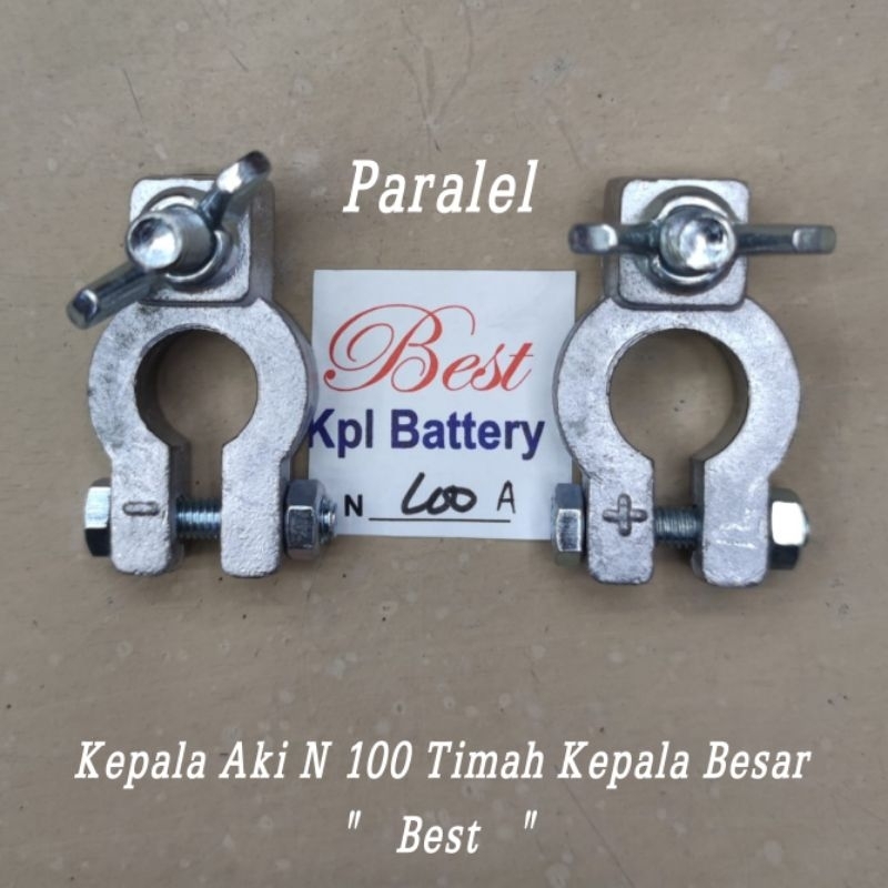Jual KLEM KEPALA AKI ACCU N100 TIMAH KEPALA BESAR " BEST " 1 Set 2 pcs ...