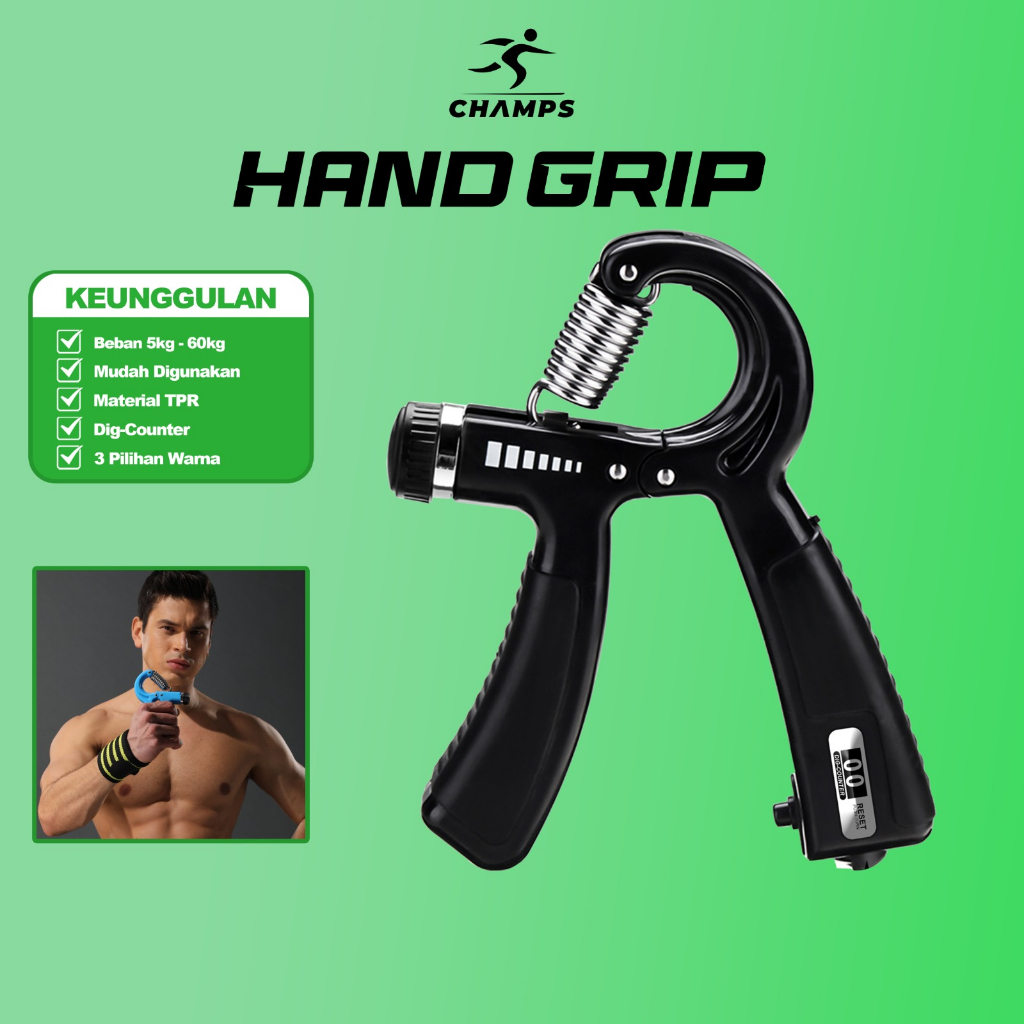 Jual Handgrip Olahraga Otot Tangan Adjustable 5 - 60 Kg Hitung Otomatis ...