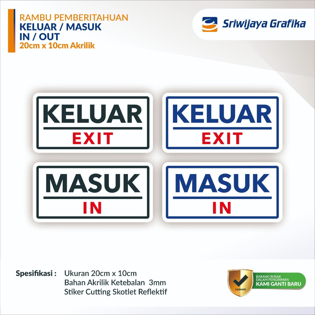 Jual Rambu Akrilik Masuk & Keluar | Shopee Indonesia