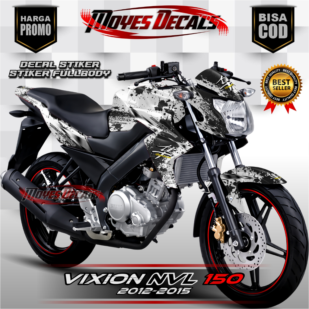 Jual Decal Motor Yamaha Vixion NVL 150 Motif Hayabusa dengan Decal ...