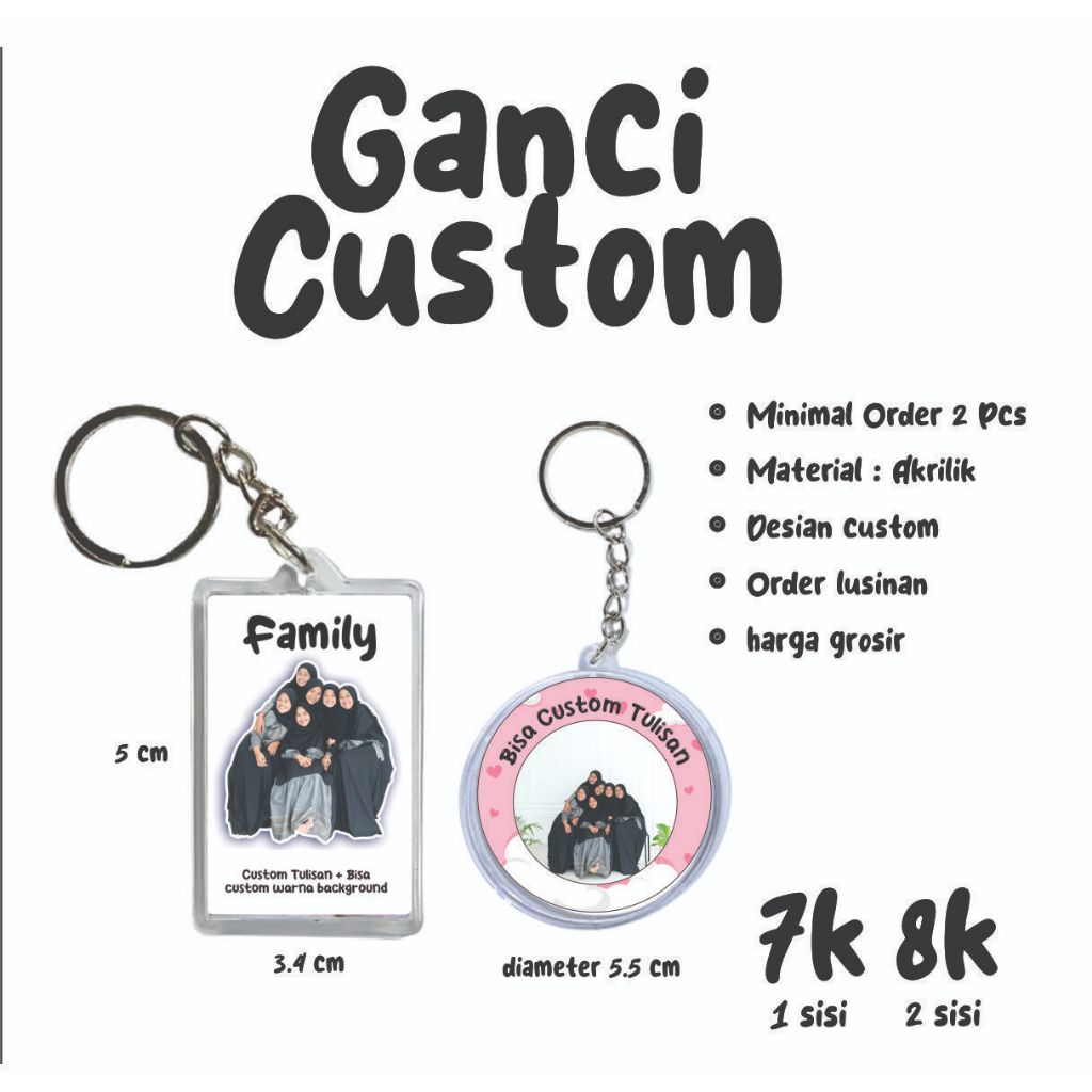 Jual GANCI CUSTOM GANCI AKRILIK CUSTOM GANCI FOTO KEYCHAN CUSTOM KEYCHA ...