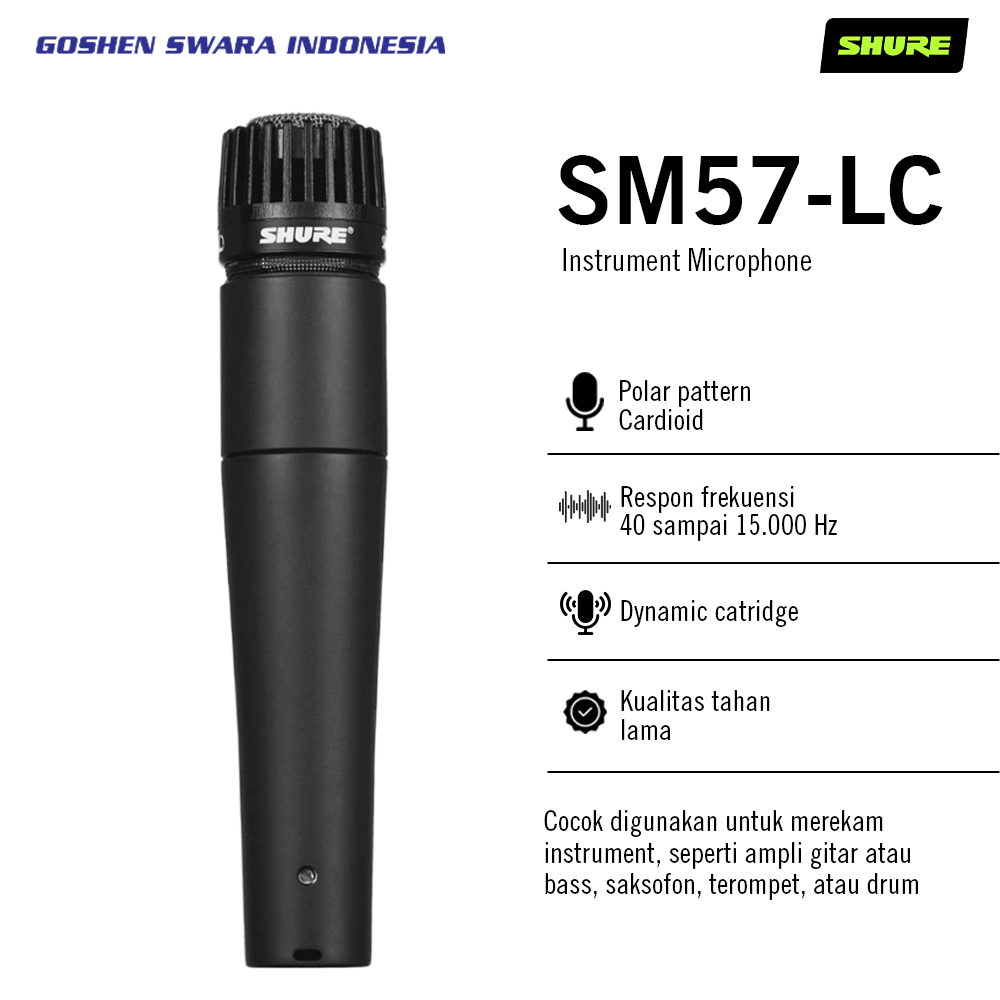 Jual Shure SM57-LC Wired Dynamic for instrument | Shopee Indonesia