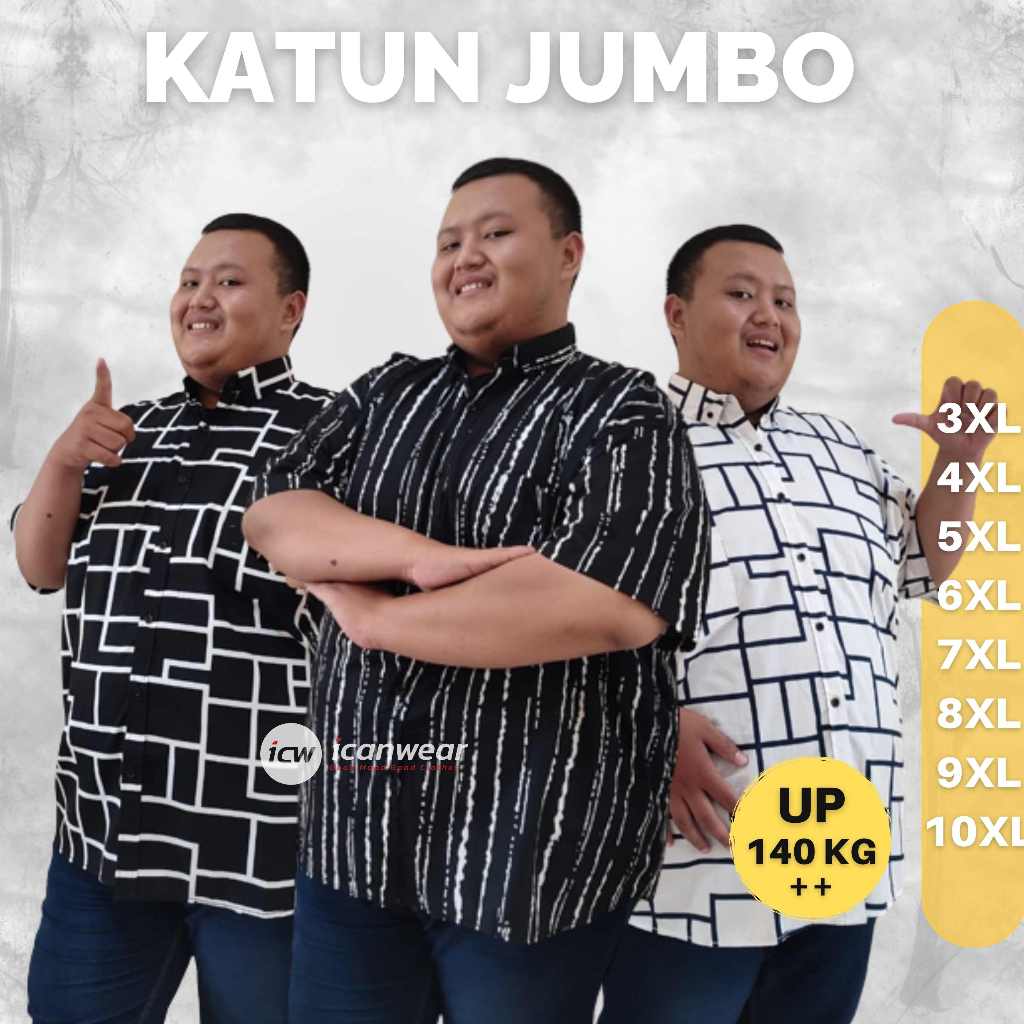Jual ICW Kemeja Katun Jumbo Pria Big Size XXL 3XL 4XL 5XL 6XL 7XL ...