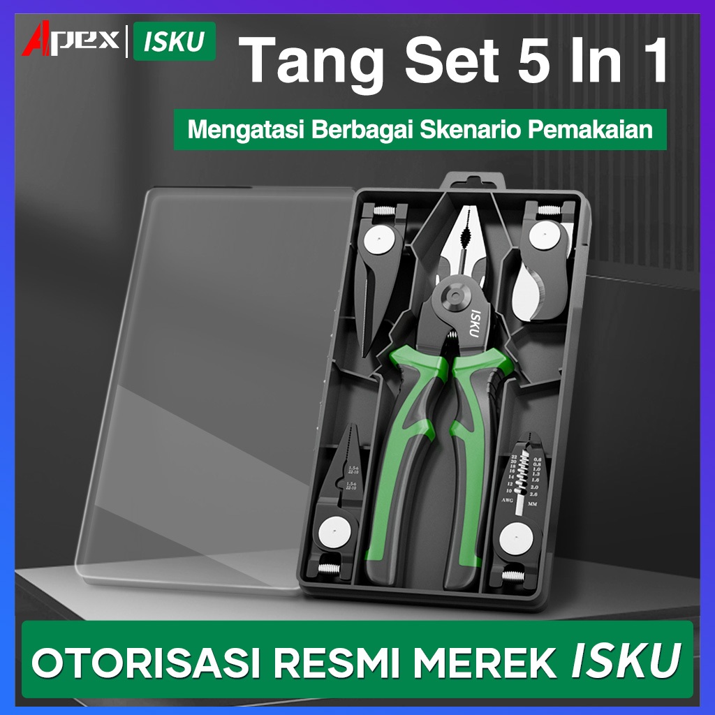Jual ISKU Tang 5 in 1 Tang kawat Tang Jepit Tang Lancip Tang Potong ...