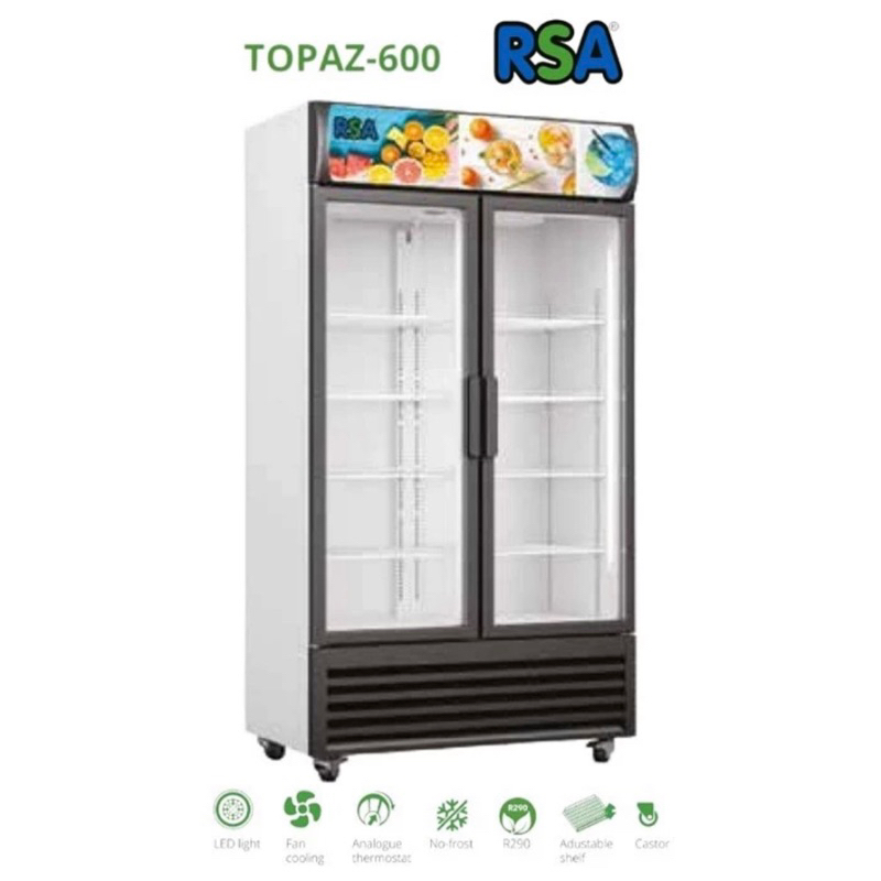 Jual showcase / pendingin minuman 2 pintu RSA TOPAZ 600 568 liter ...