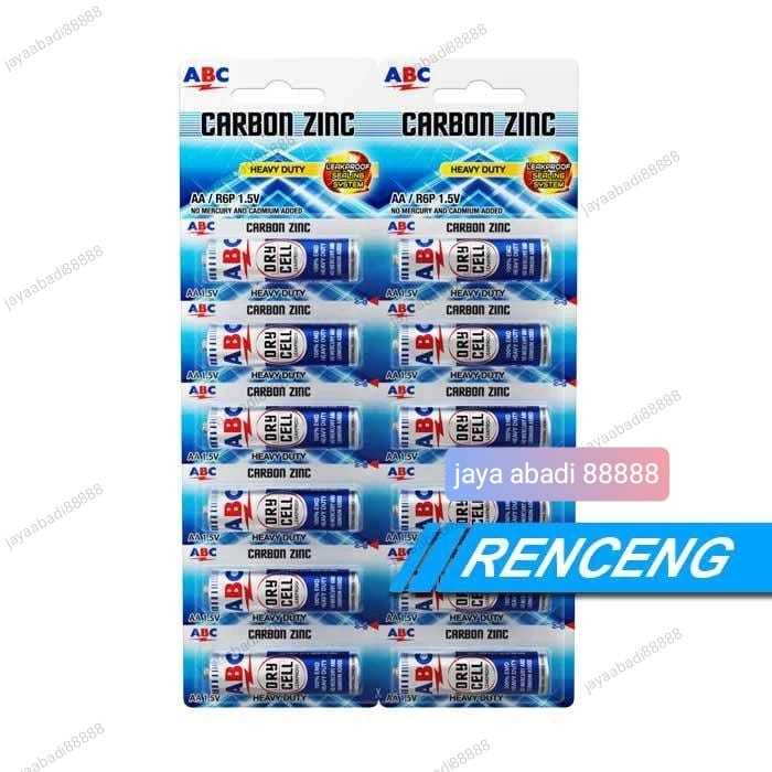 Jual Baterai/Battery ABC Biru size AA - Baterai ABC Biru carbon zinc ...