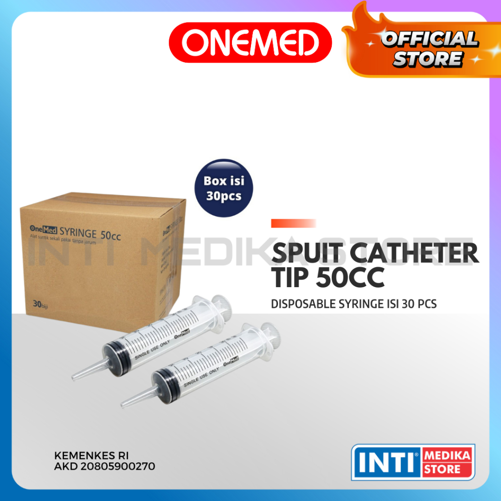 Jual ONEMED - Spuit 50cc Catheter Tip BOX | Disposable Syringe Isi 30 ...