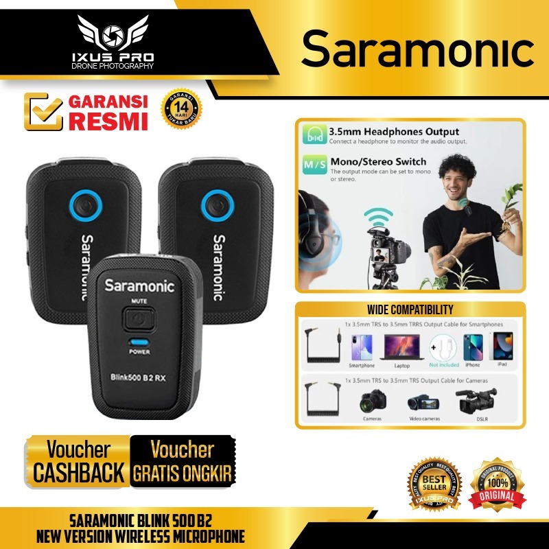 Jual Saramonic Blink 500 B2 New Version Wireless Microphone Blink500