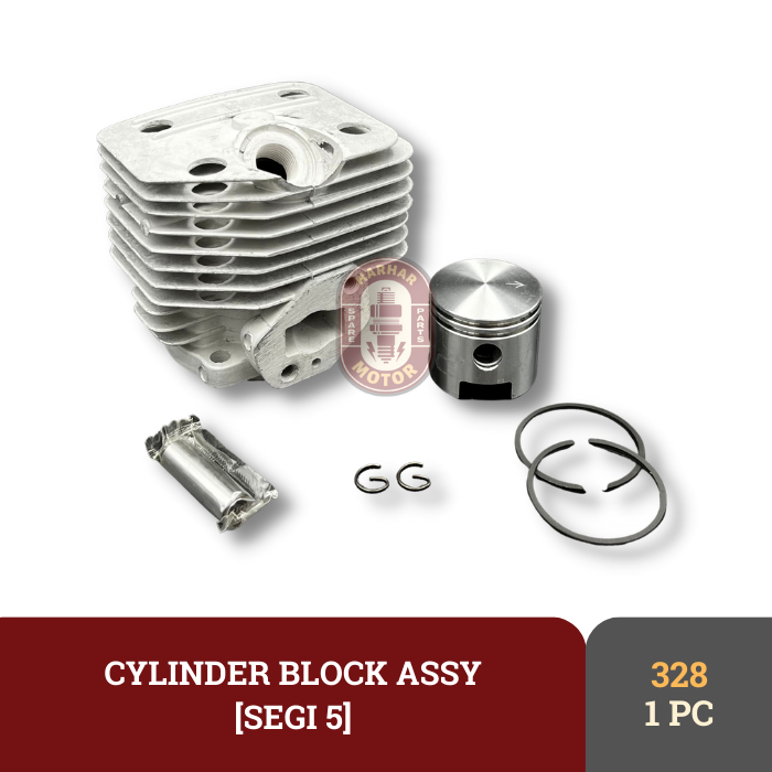 Jual CYLINDER BLOCK PISTON KIT BLOK KOMPLIT SEGI 5 MESIN POTONG RUMPUT 328 | Shopee Indonesia