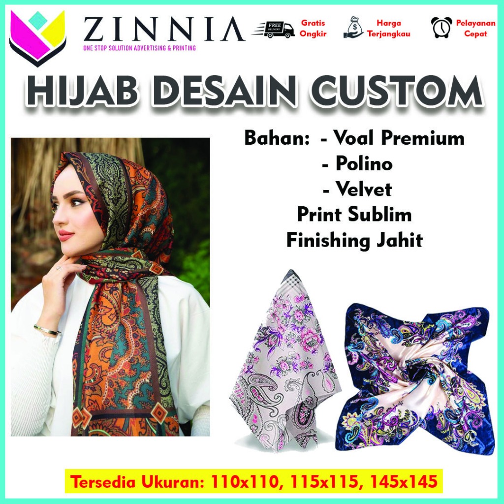 Jual Jasa Cetak Hijab Printing Bahan Polino Custom Design / Nama ...