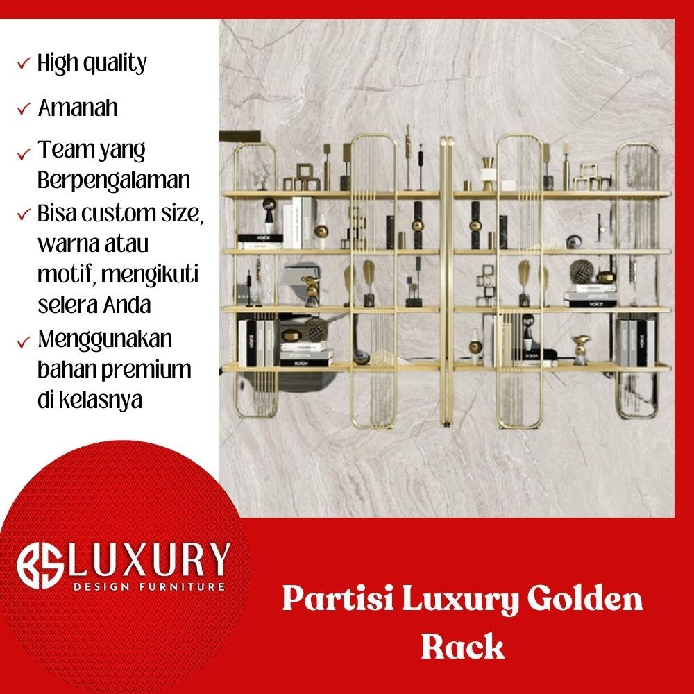 Jual Partisi Luxury Golden Rack / Partisi Mewah Pembatas Ruangan ...