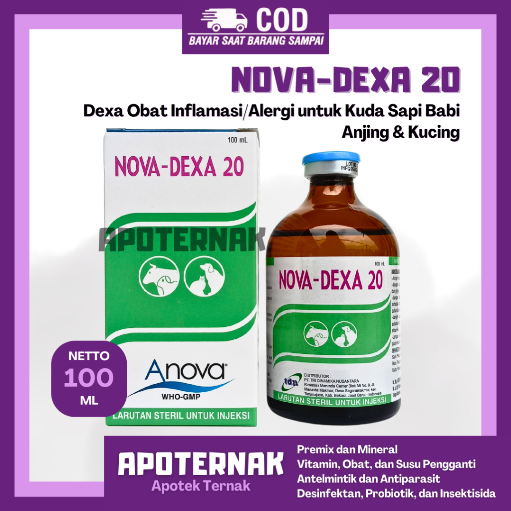 Jual NOVA DEXA 20 100ml - Obat Anti Inflamasi Radang Alergi untuk Kuda ...