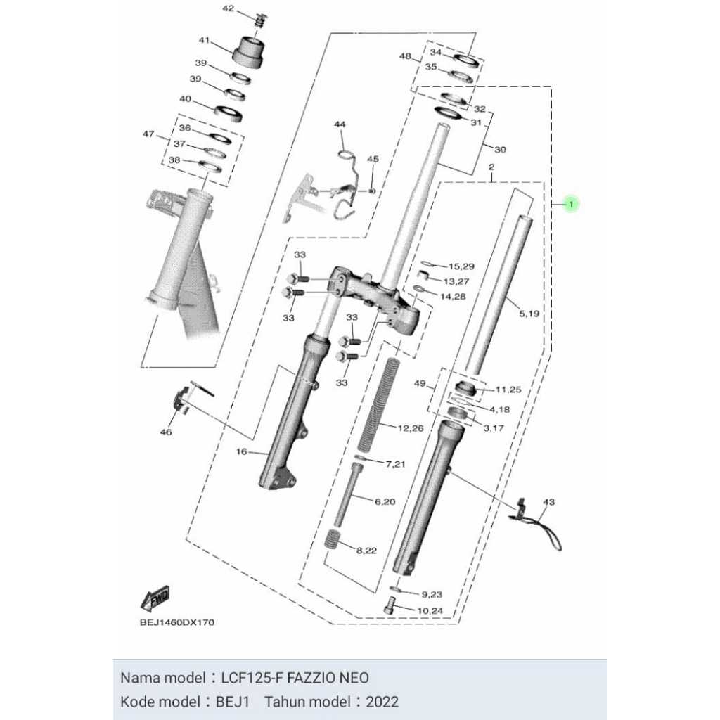 Jual FRONT FORK SHOCKBREAKER SHOCK SHOK DEPAN FAZZIO FAZIO ASLI ORI YAMAHA BEJ F3100 00 | Shopee ...