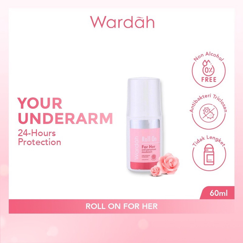 Jual WARDAH DEODORANT ROLL ON FOR HER - 60ML | Shopee Indonesia