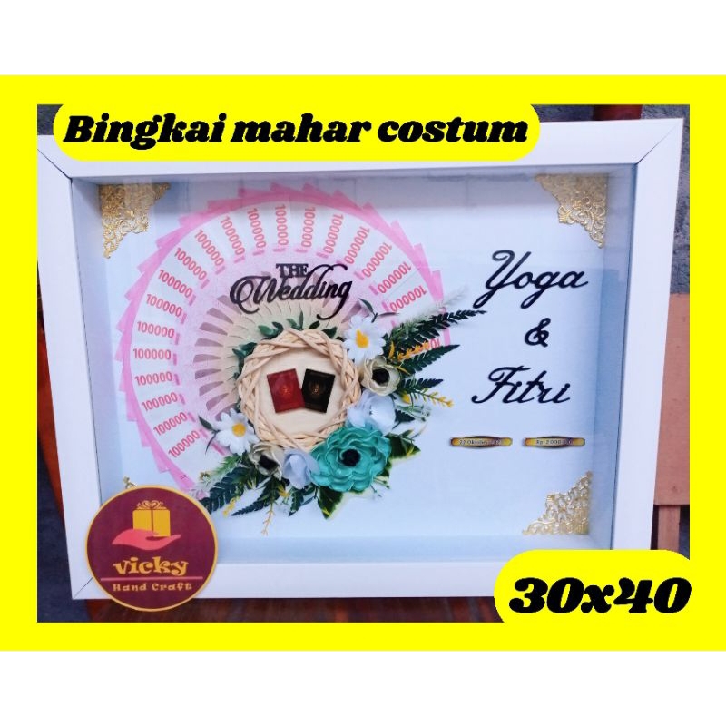 Jual Bingkai mahar pernikahan 3D unik rustick kekinian 30x40 | Shopee ...