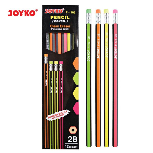 Jual Pensil 2B JOYKO P103 Eraser ( Lusin ) | Shopee Indonesia