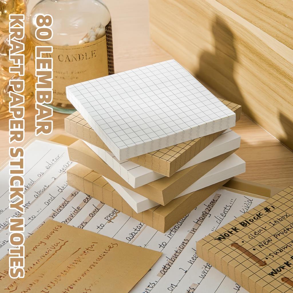 Jual STICKY NOTE NOTES MEMO KRAFT PAPER SERIES BROWN WHITE BASIC ...