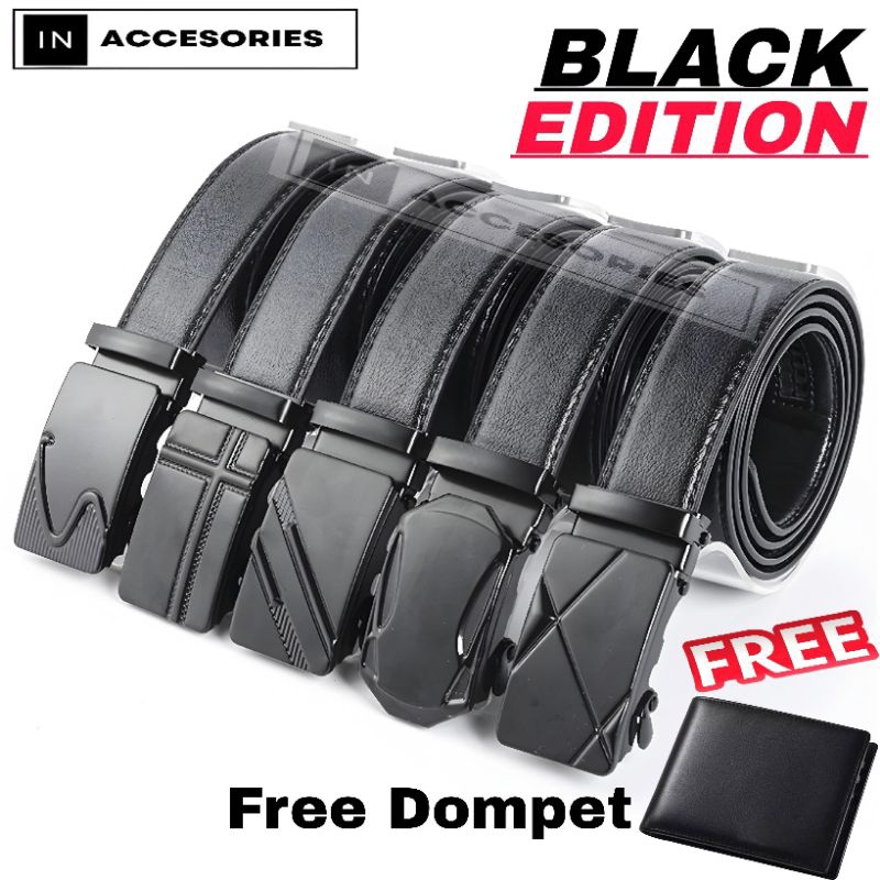 Jual BLACK EDITION ! Free Dompet Sabuk Pria Kulit Model Rel Otomatis ...