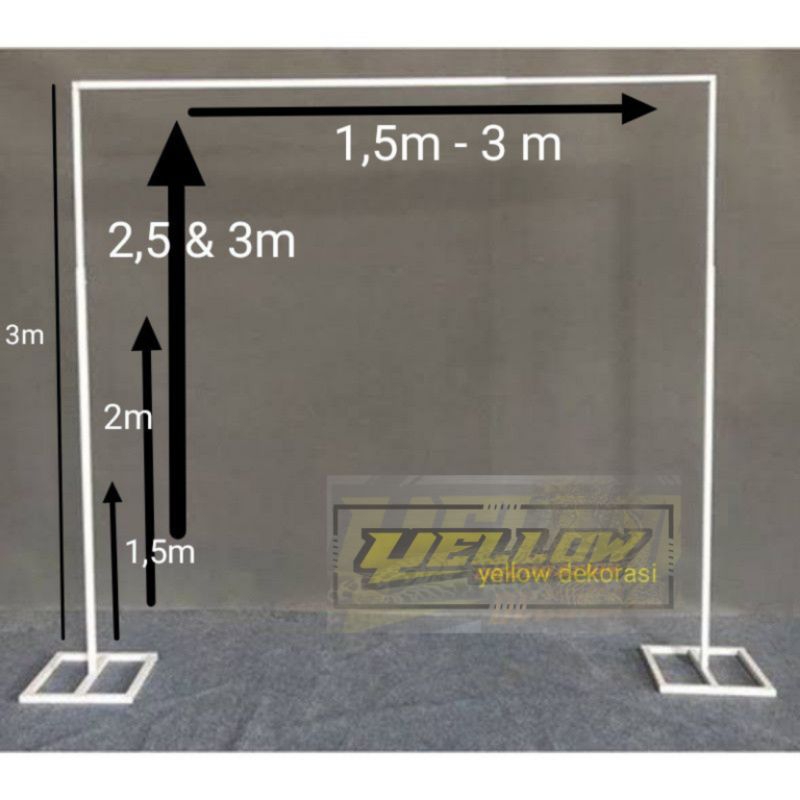 Jual Tiang Adjust 1,5 - 3m Backdrop Tiang Gawang Besi bisa sampai 3x3m ...
