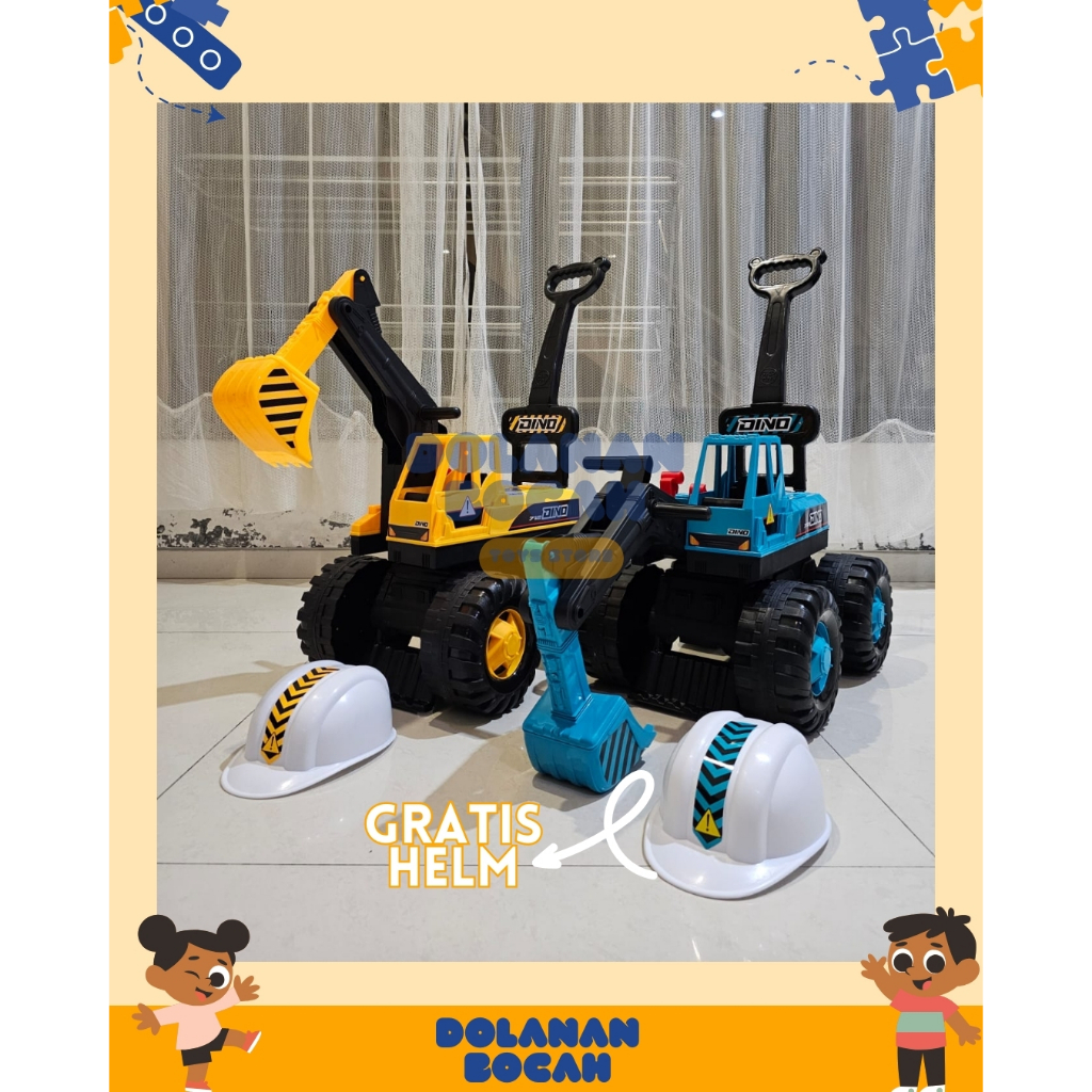 Jual shp sbs 712 mobil beko excavator anak duduk dorong - mobilan ...