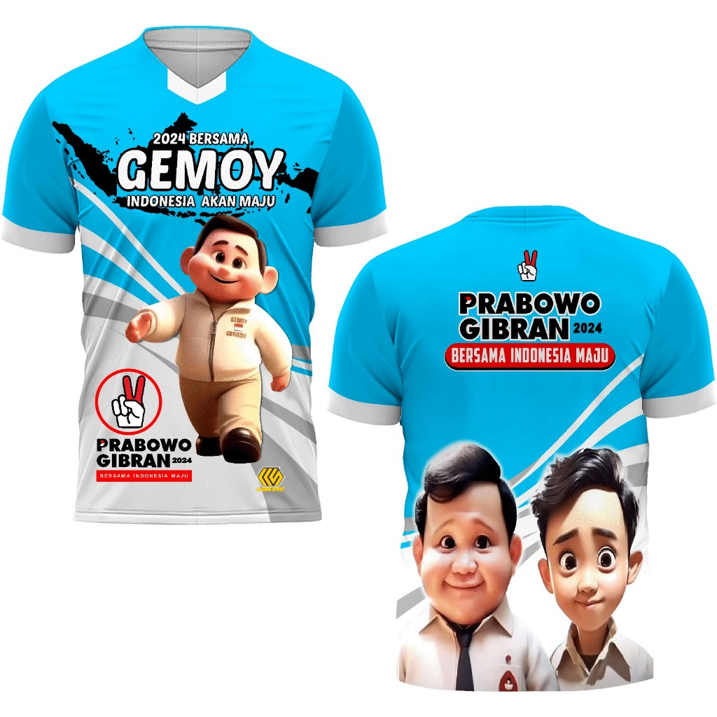 Jual Kaos Jersey Relawan Prabowo-Gibran CAPRES 2024 Biru Langit Tua ...