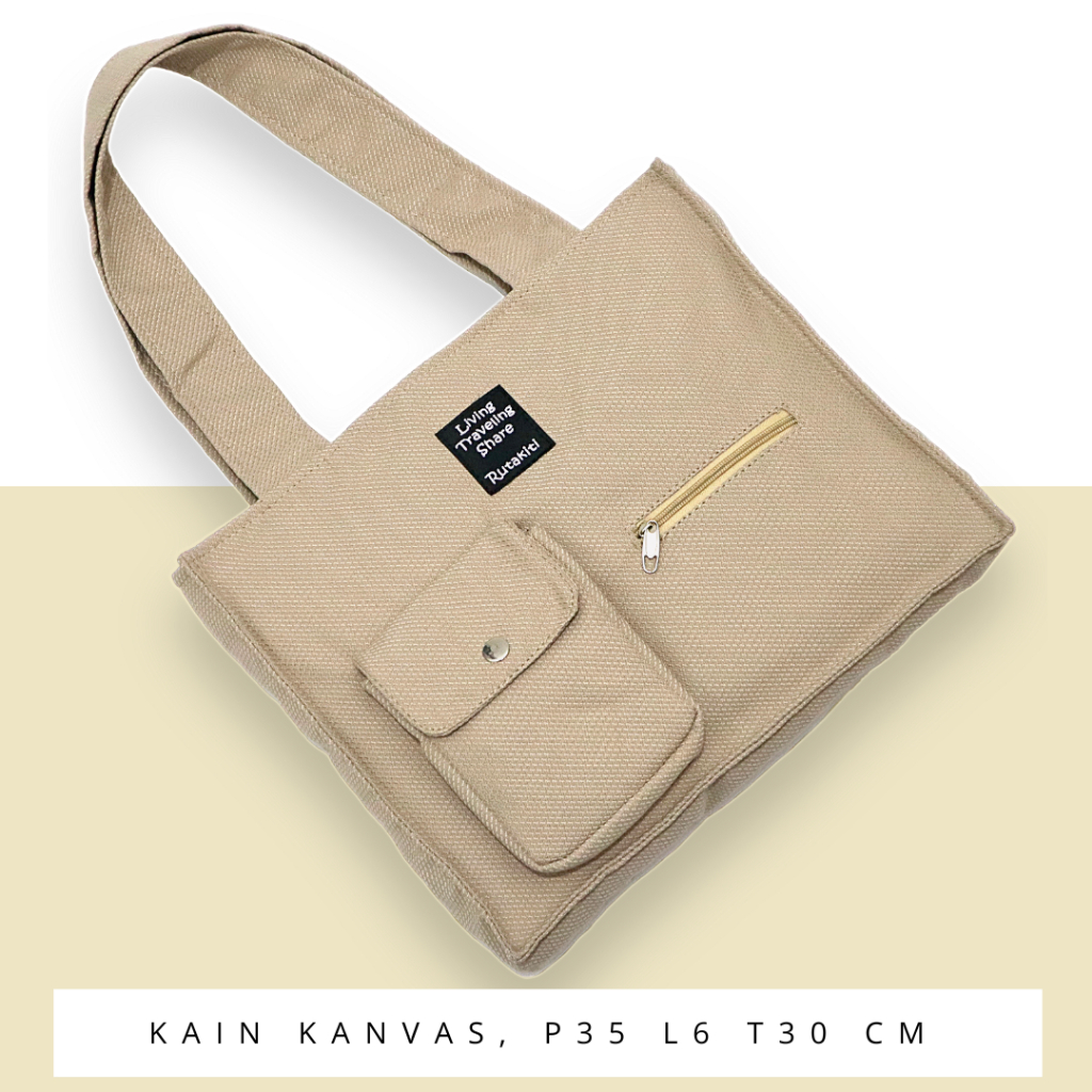 Jual COD TOTEBAG WARNA COKLAT / TOTEBAG BROWN / TOTE BAG TULISAN / Tas ...