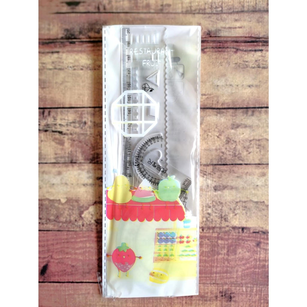 Jual Penggaris Transparan 4 bentuk ZX-013 - Ruler Set 4 in 1 ...