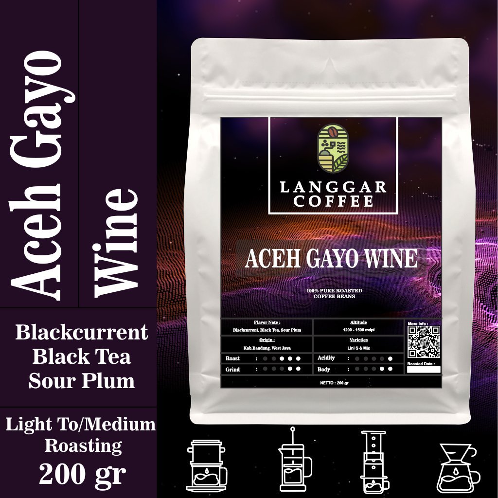 Jual Biji Kopi Arabika Aceh Gayo Wine 200 gr Proses Wine Roasting Biji ...