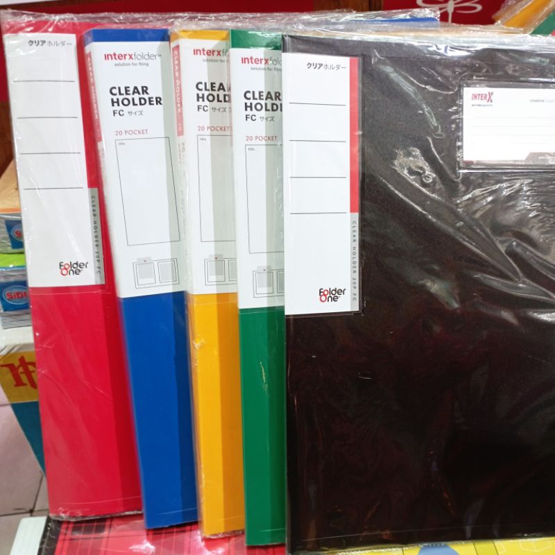 Jual CLEAR HOLDER INTER X FOLDER ONE FOLIO 20 , 40 dan 60pokets / pcs ...