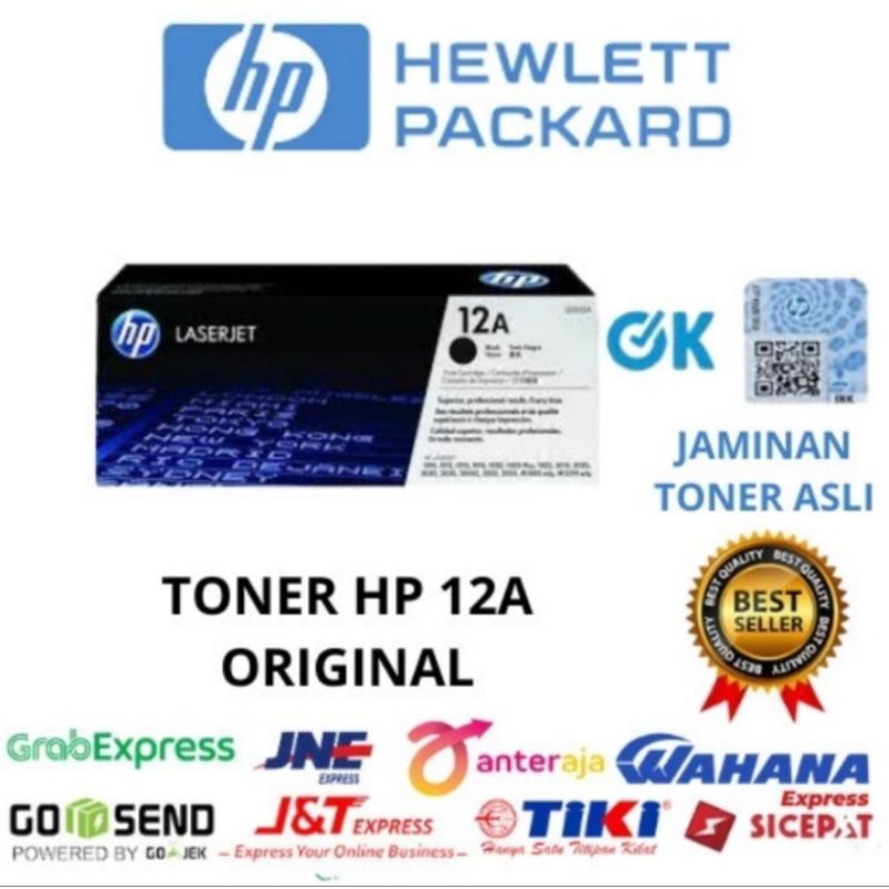 Jual Toner HP LaserJet 12A Black (Q2612A) Original Cartridge | Shopee Indonesia