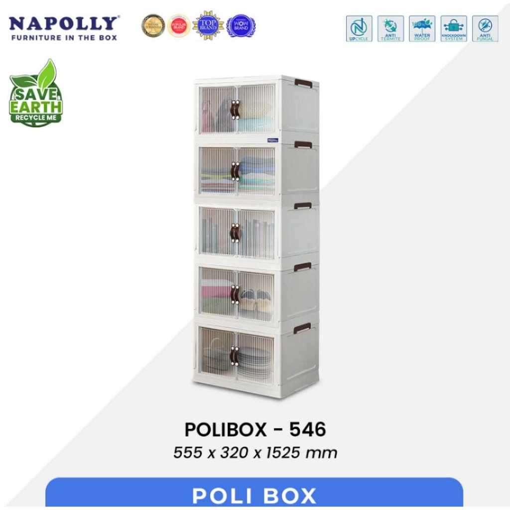 Jual NAPOLLY LEMARI SUSUN POLIBOX LIPAT RODA CONTAINER BOX | Shopee ...