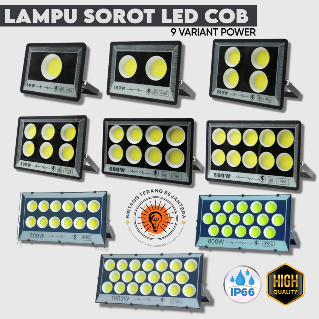 Jual ★BTS★ LAMPU SOROT LED COB IP66 WATERPROOF HIGH QUALITY / LAMPU TEMBAK LED COB 50W 100W 200W ...